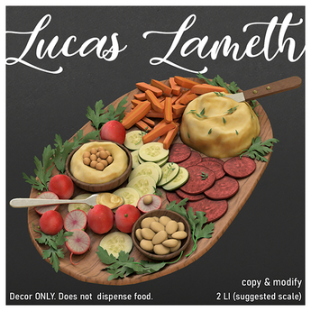 Second Life Marketplace - [Lucas Lameth] Vegan Hummus Party Platter